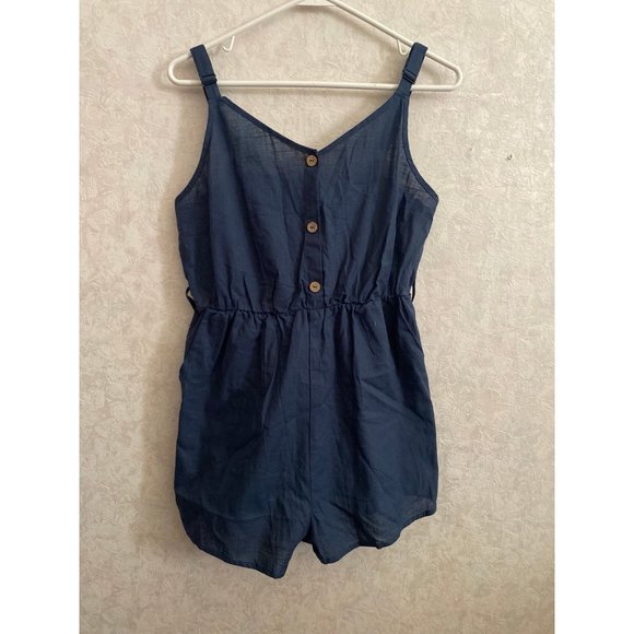 SHEIN | Pants & Jumpsuits | Shein Womens Large Thin Blue Romper | Poshmark